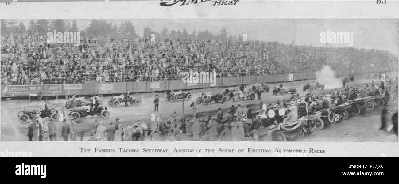 English: 'The Famous Tacoma Speedway, Annually the Scene of Exciting ...