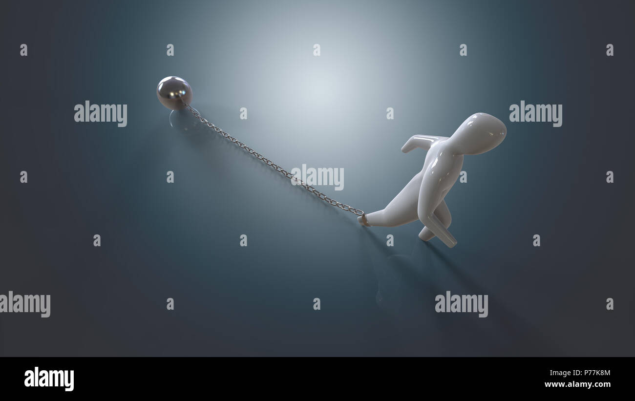 Chain and ball - 3D Illustration Stock Photo - Alamy