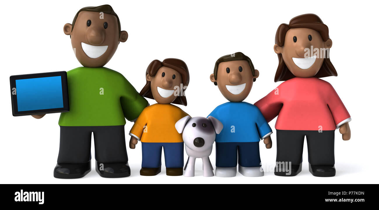 Happy family - 3D Illustration Stock Photo - Alamy