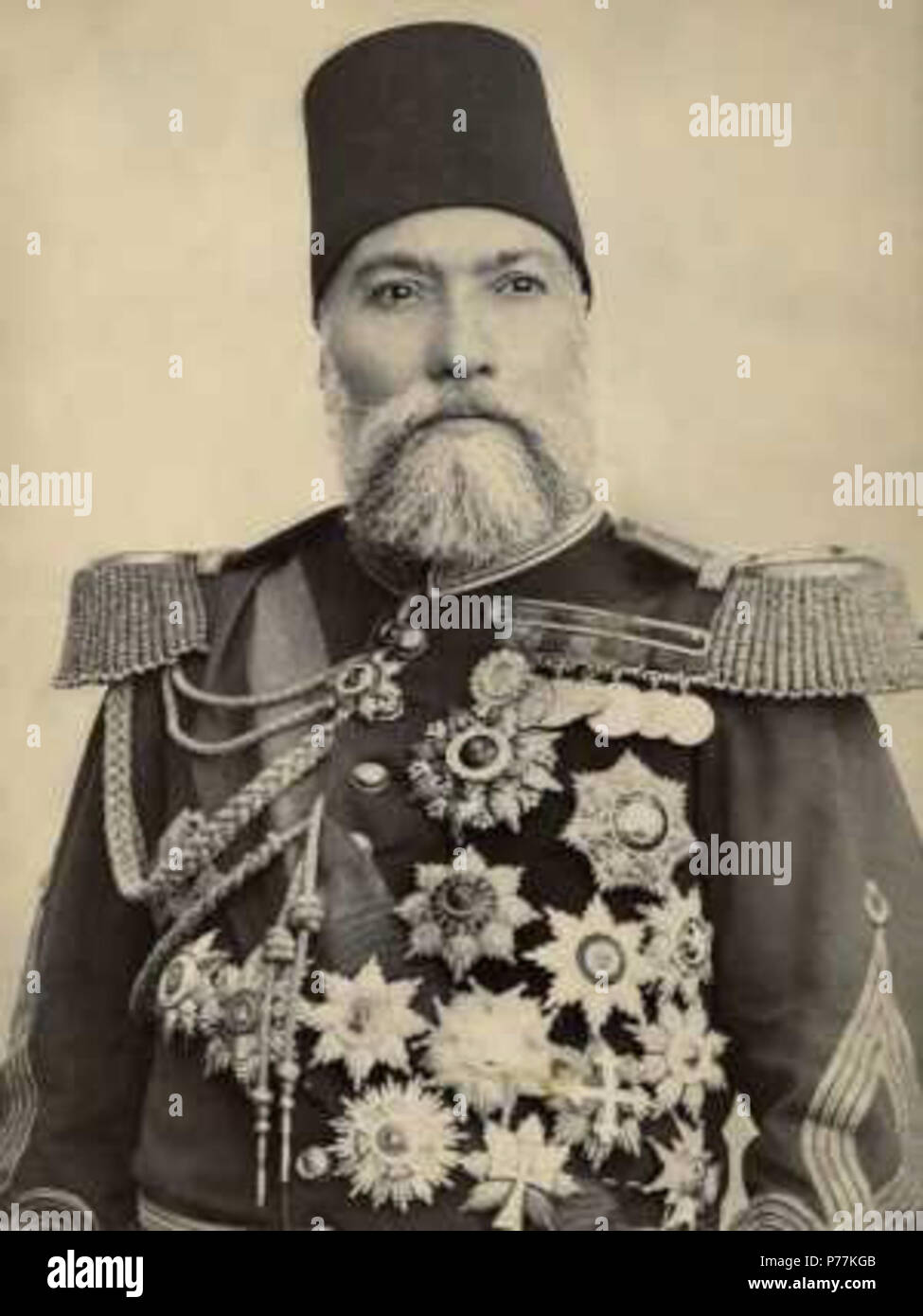 A cabinet card of Osman Nuri Pasha of the Ottoman Empire, by Abdullah ...