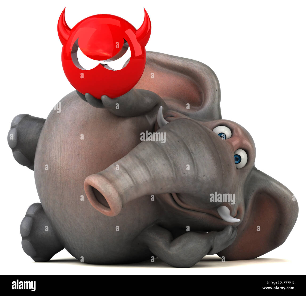 Fun elephant - 3D Illustration Stock Photo - Alamy