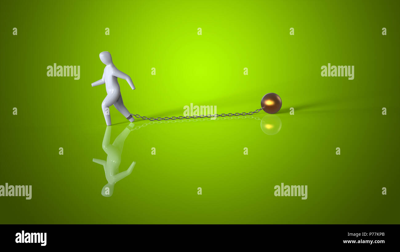 Chain and ball - 3D Illustration Stock Photo - Alamy