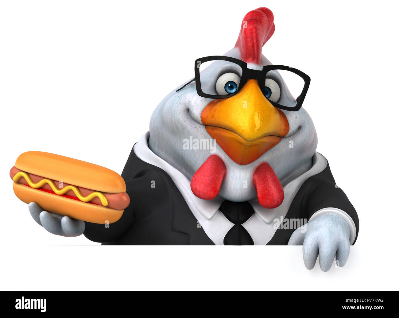 Fun chicken - 3D Illustration Stock Photo - Alamy