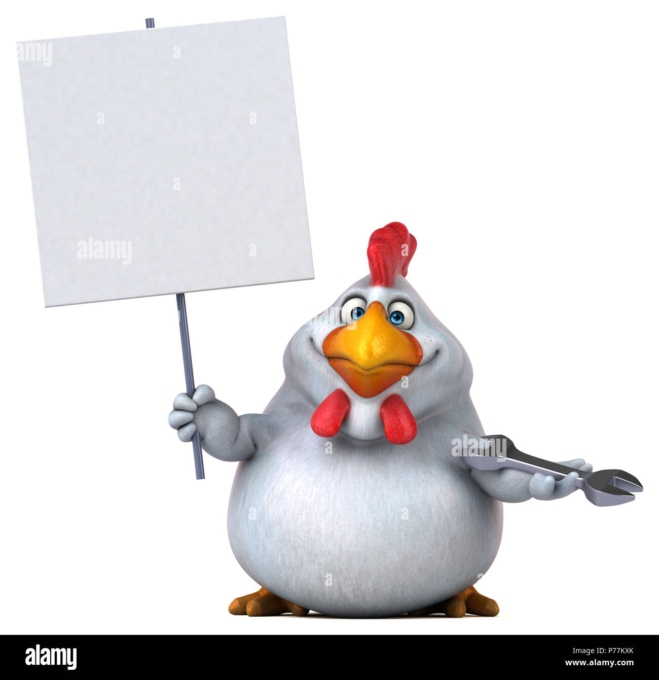 Fun chicken - 3D Illustration Stock Photo - Alamy