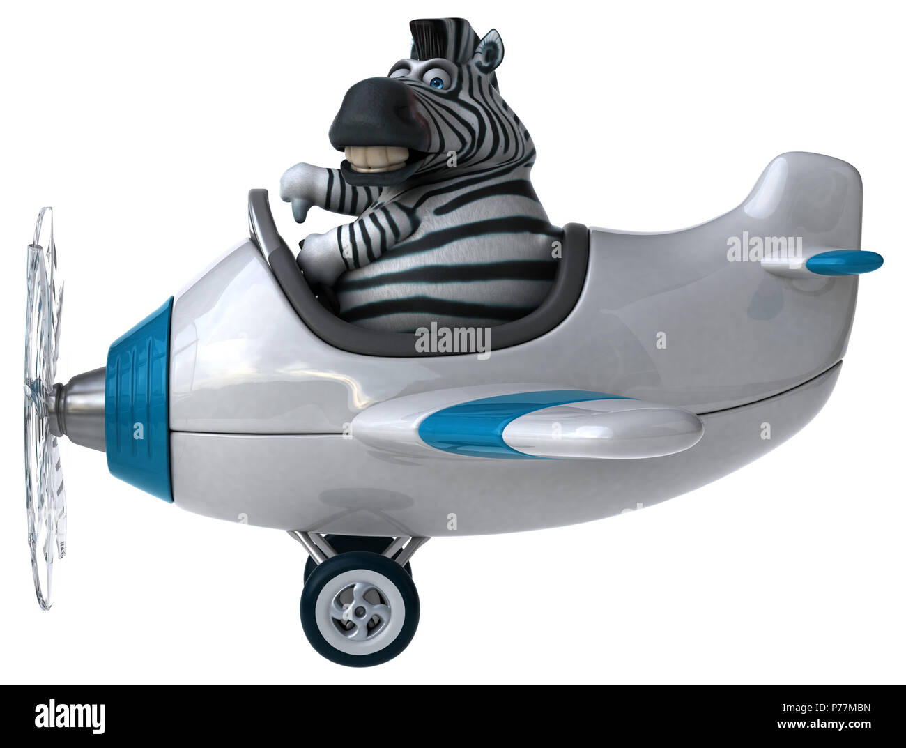 Fun zebra - 3D Illustration Stock Photo - Alamy