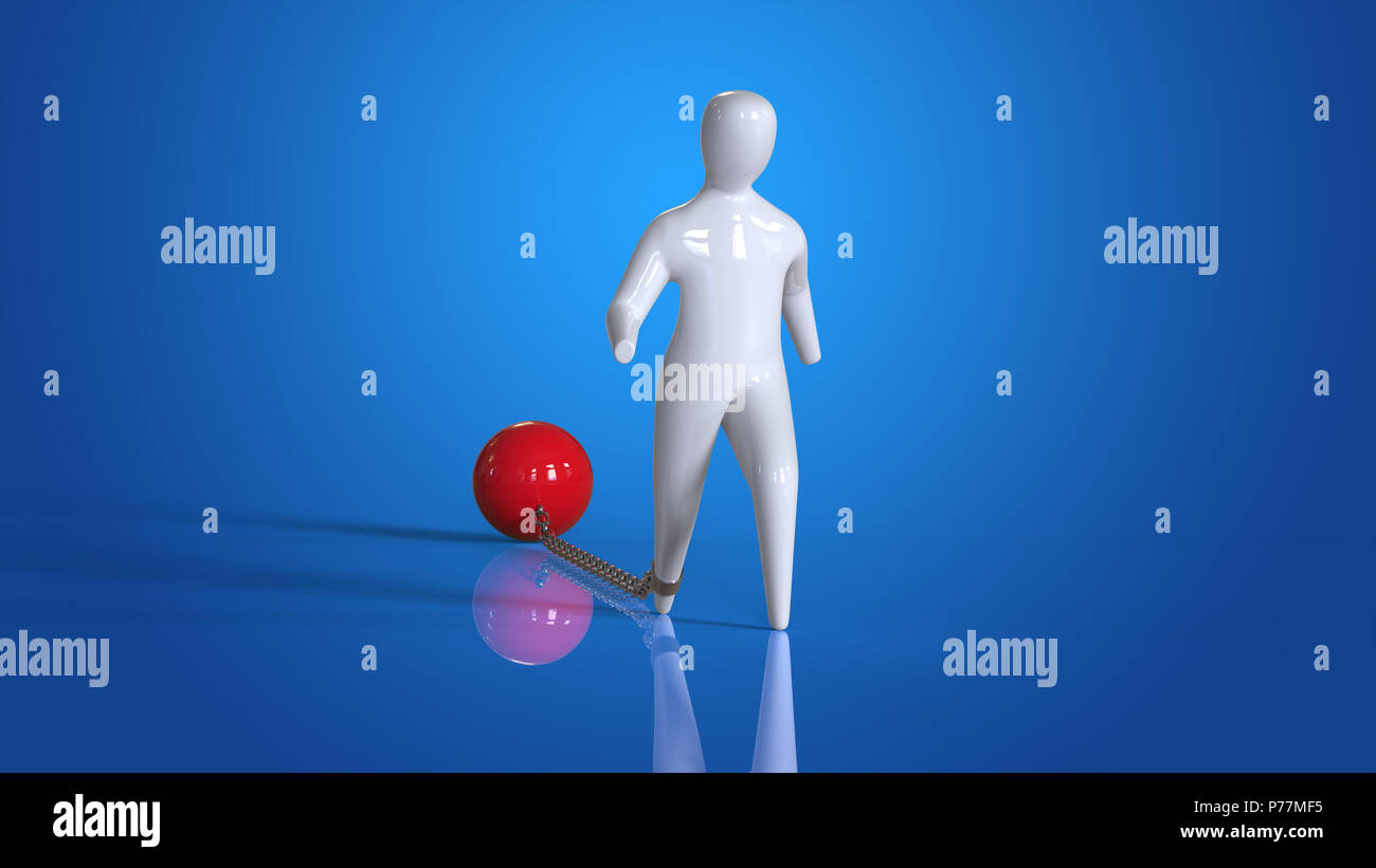 Chain and ball - 3D Illustration Stock Photo - Alamy