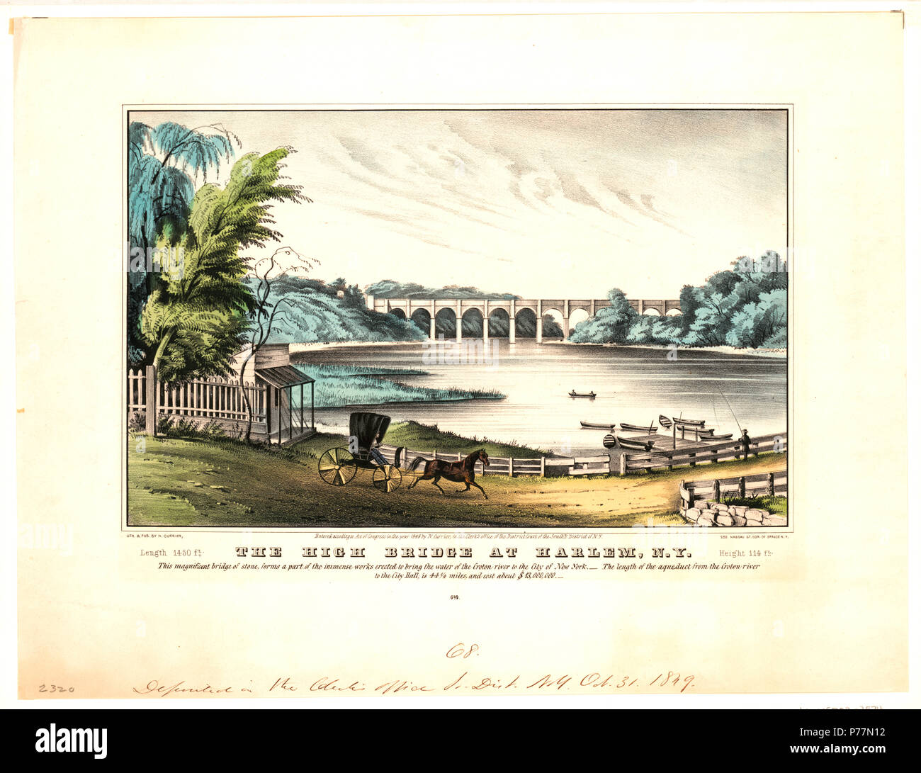 The high bridge at Harlem, N.Y. ca 1849 Stock Photo - Alamy