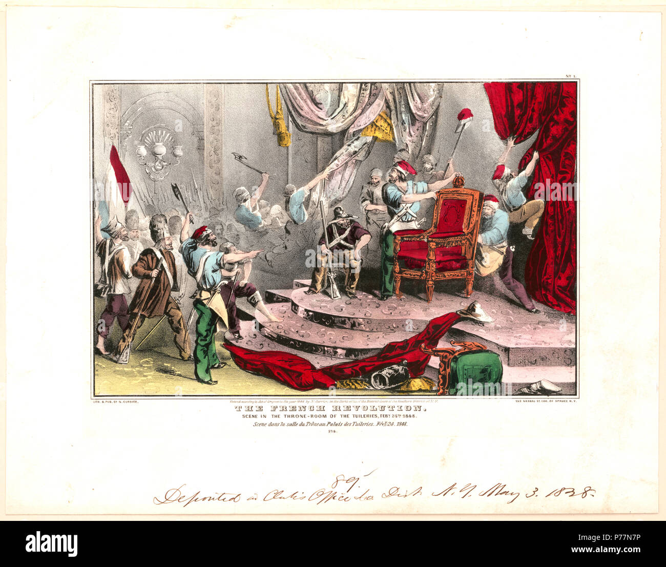The French revolution scene in the throne-room of the Tuileries, Feby ...
