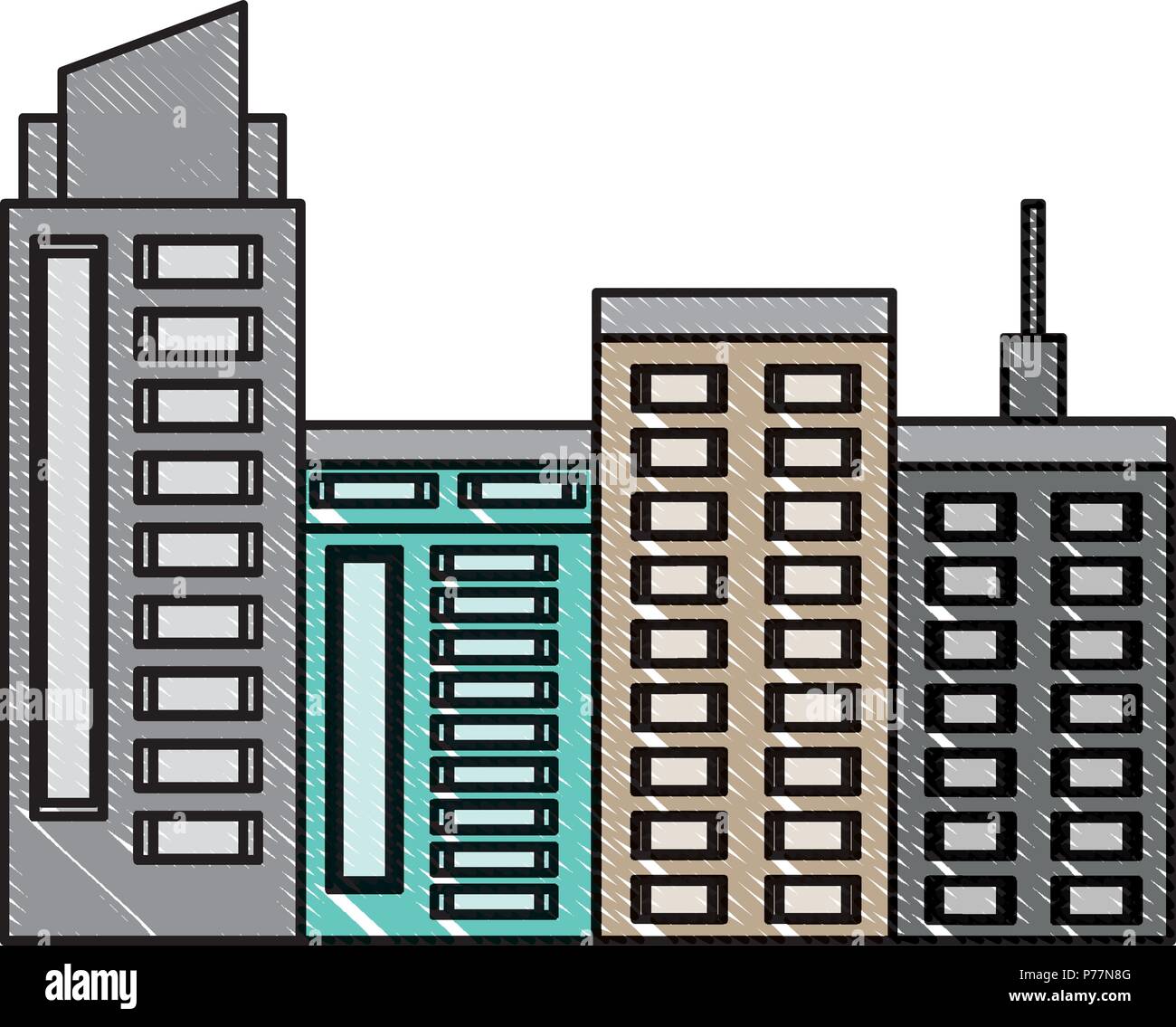 city buildings icon over white background, vector illustration Stock ...