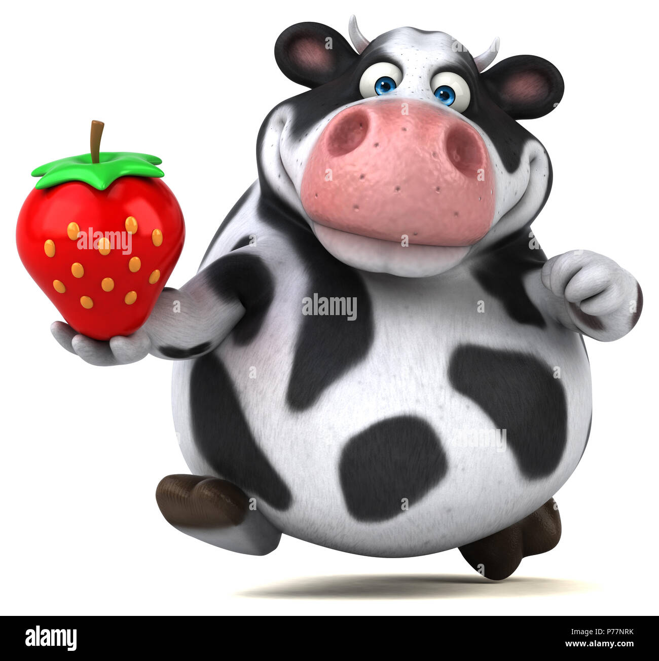 Fun cow - 3D Illustration Stock Photo - Alamy