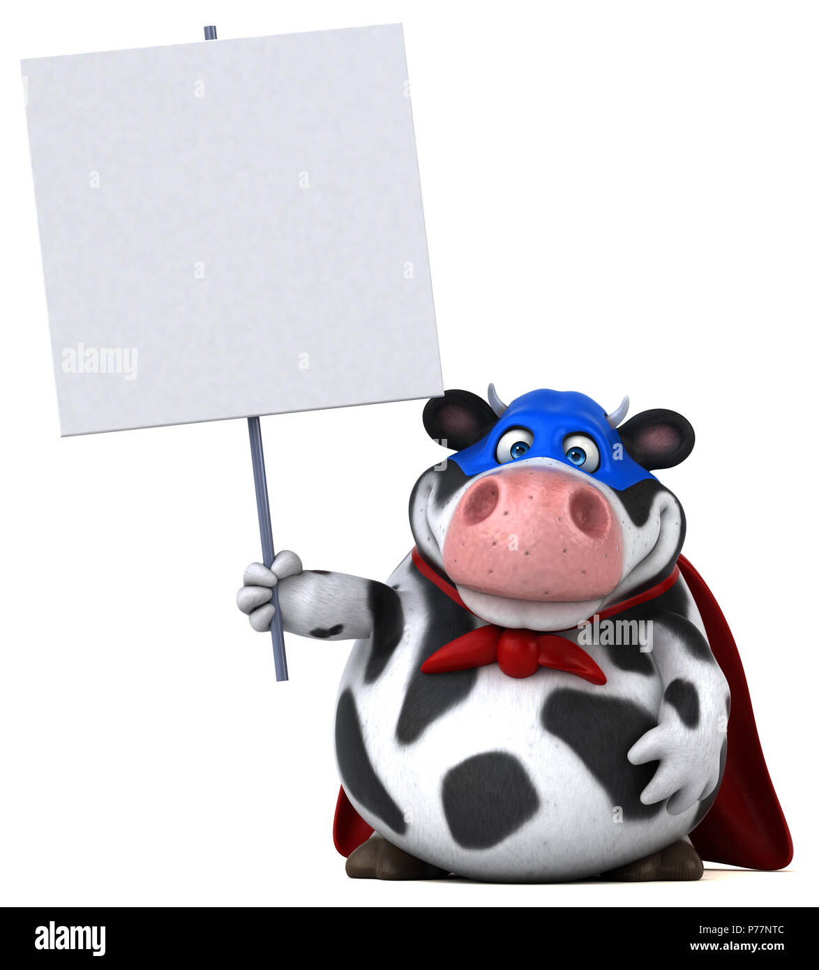 Super cow - 3D Illustration Stock Photo - Alamy