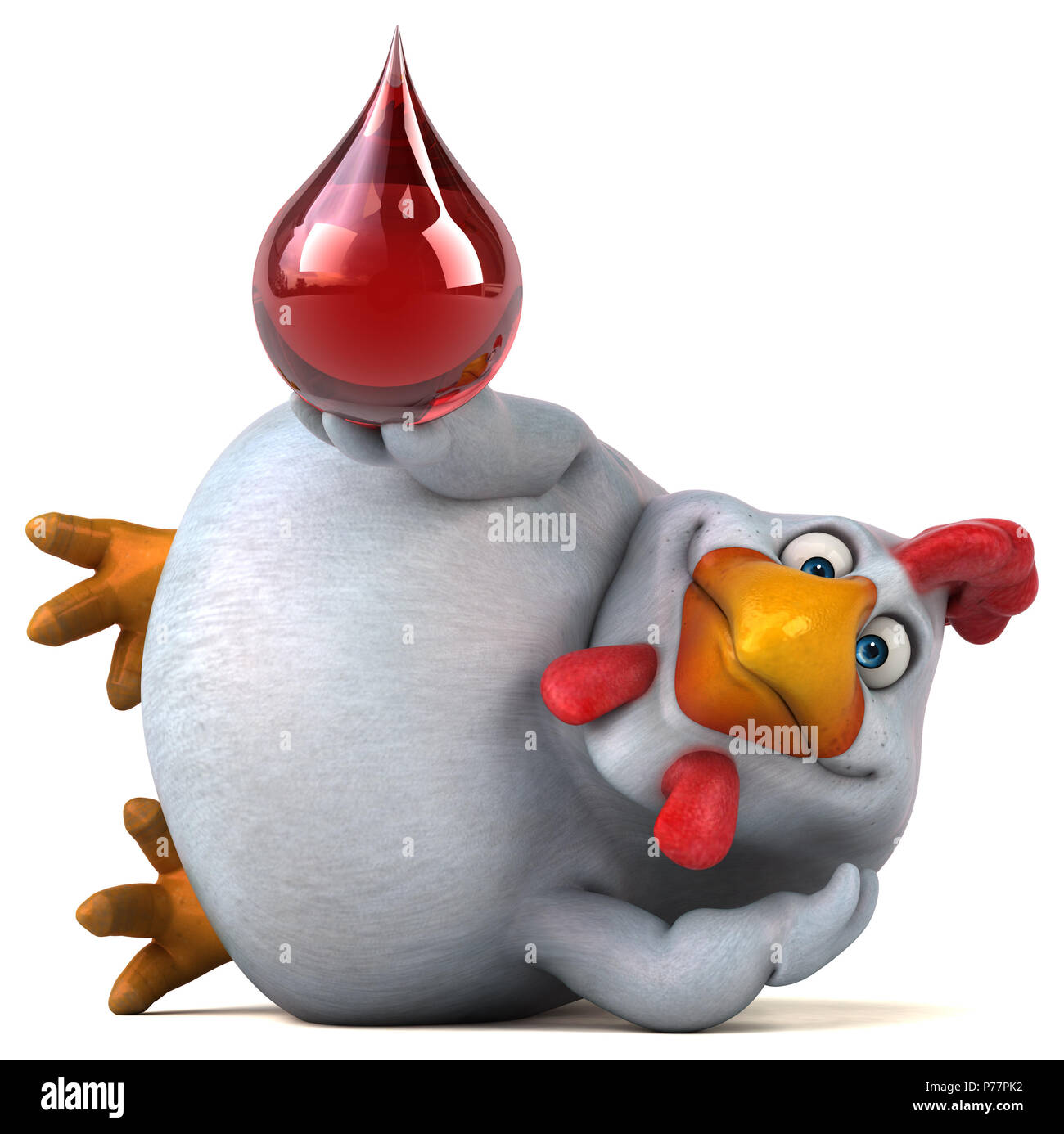 Fun chicken - 3D Illustration Stock Photo - Alamy