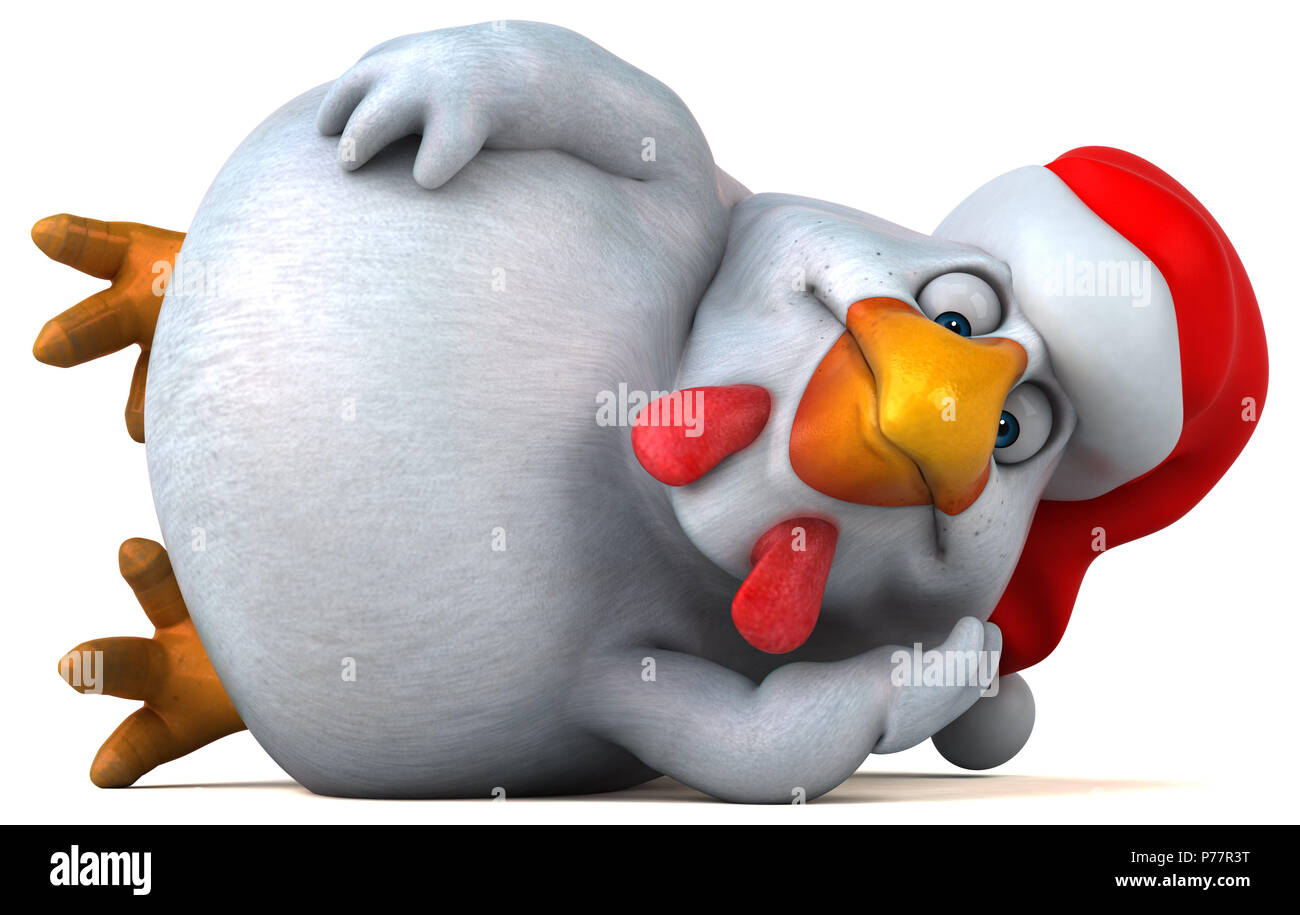 Fun chicken - 3D Illustration Stock Photo - Alamy