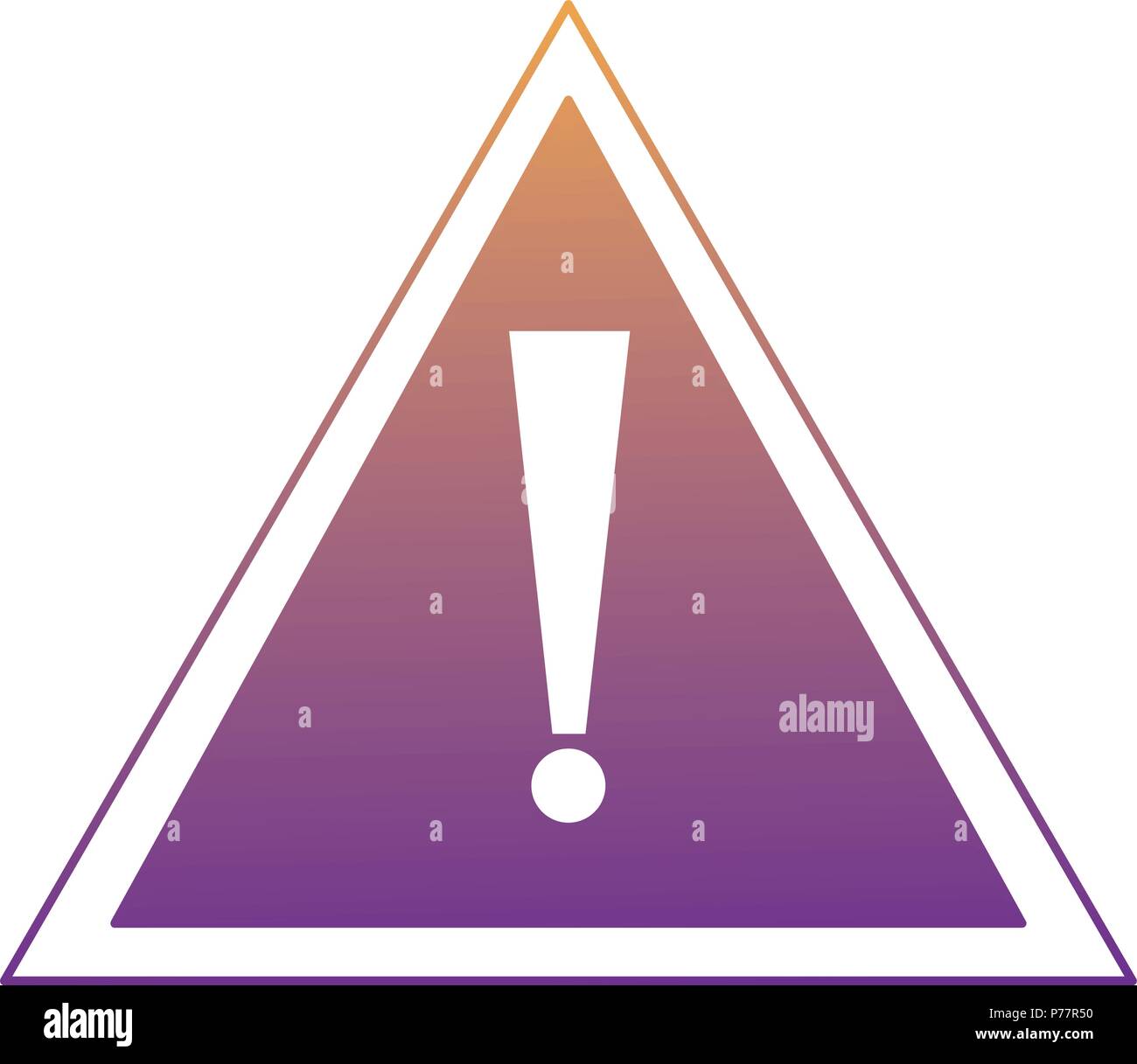Warning sign icon over white background, vector illustration Stock ...