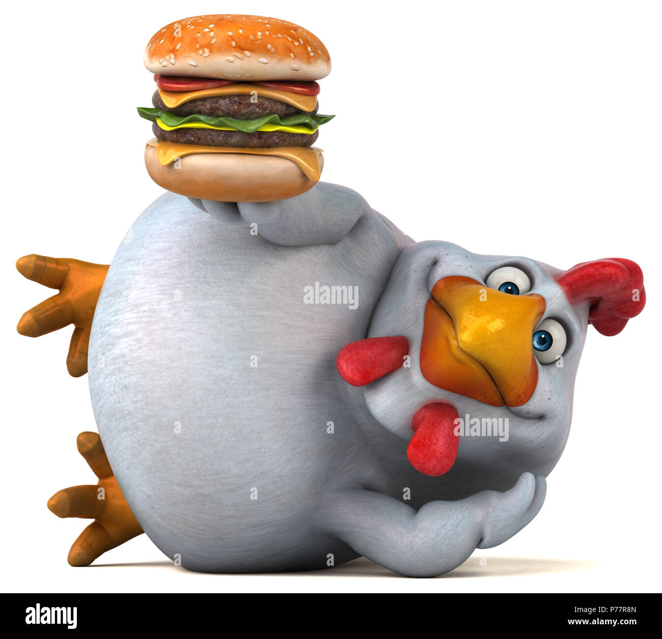Fun chicken - 3D Illustration Stock Photo - Alamy