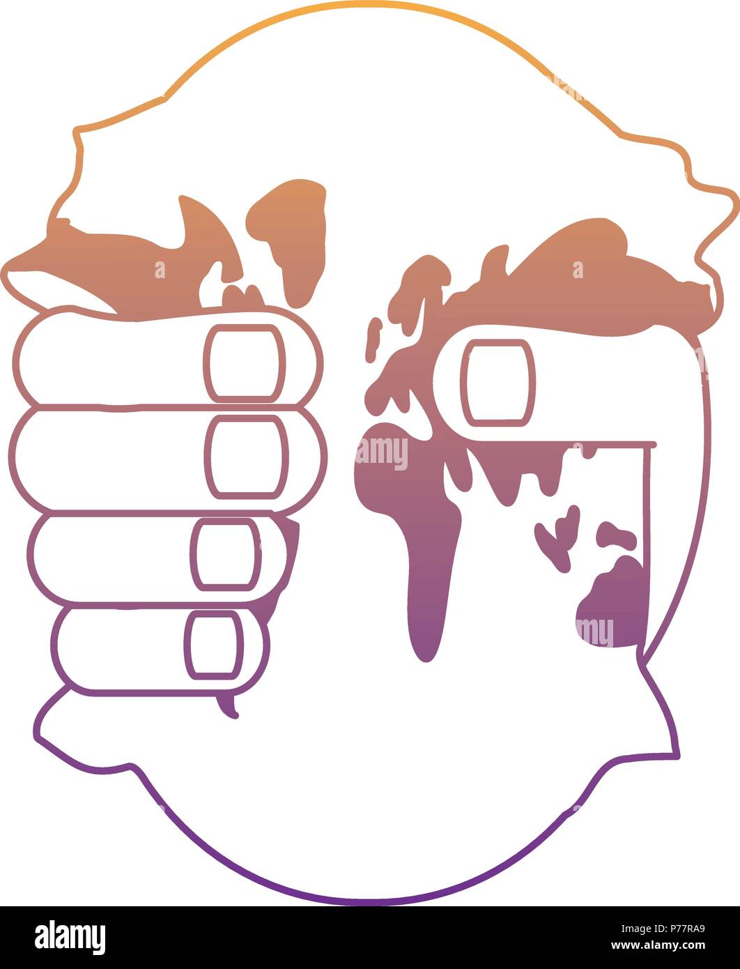 hand Squeezing the Earth planet icon over white background, vector ...