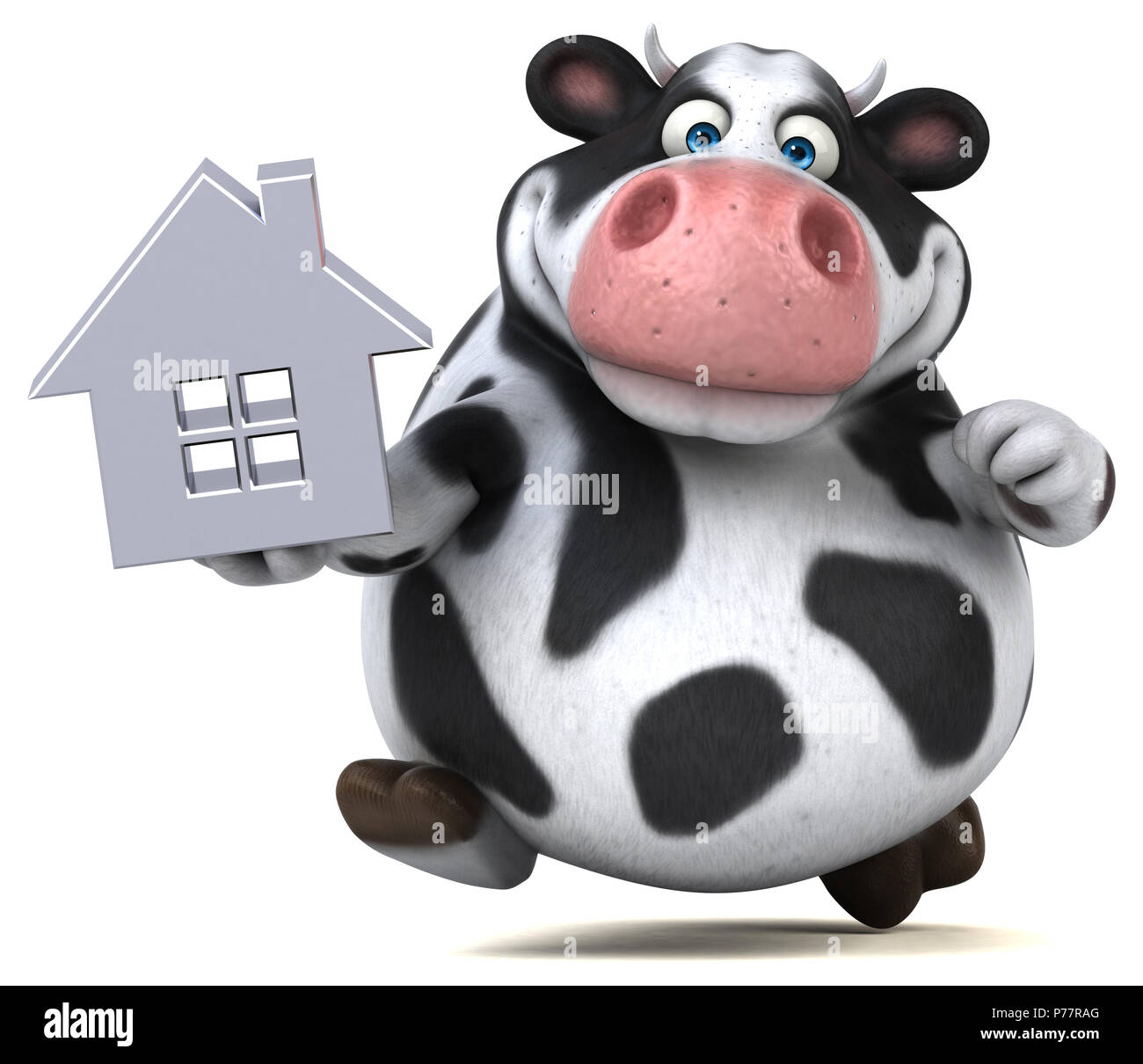 Fun cow - 3D Illustration Stock Photo - Alamy