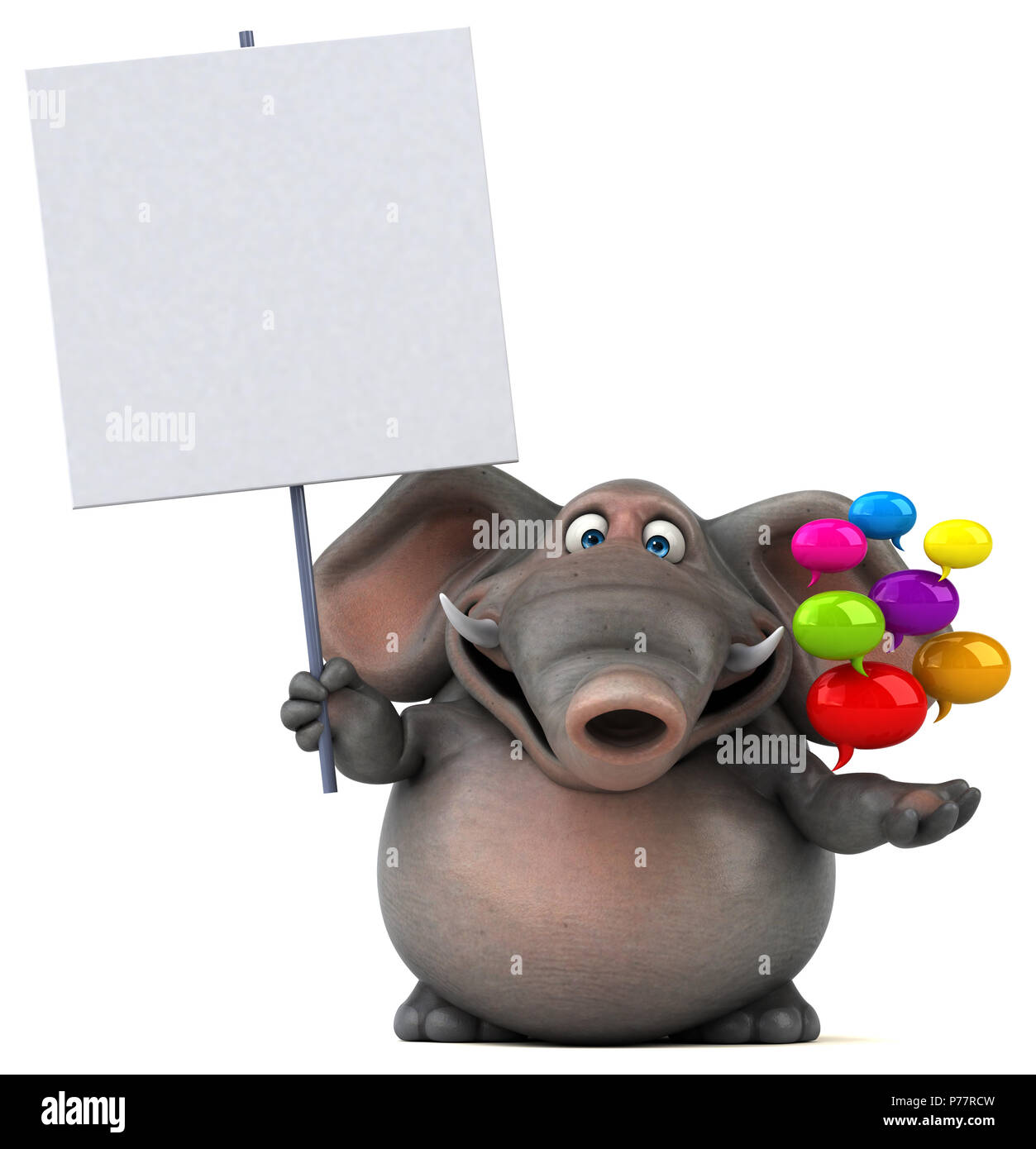 Fun elephant - 3D Illustration Stock Photo - Alamy