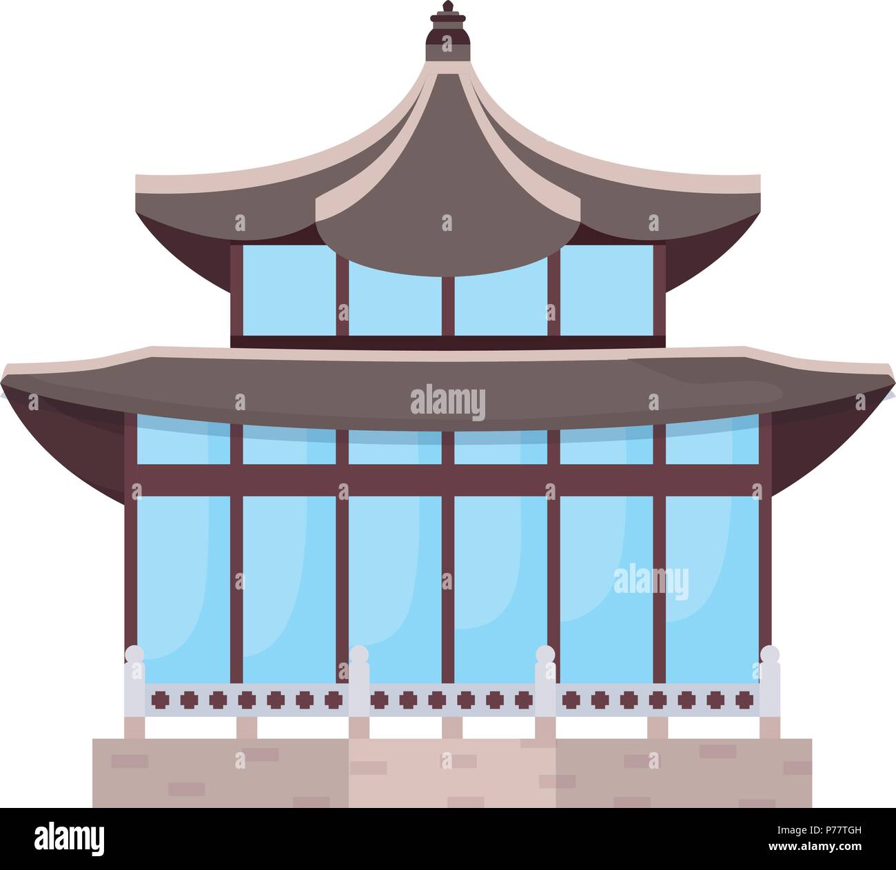 South korea design with palace landmark icon over white background ...