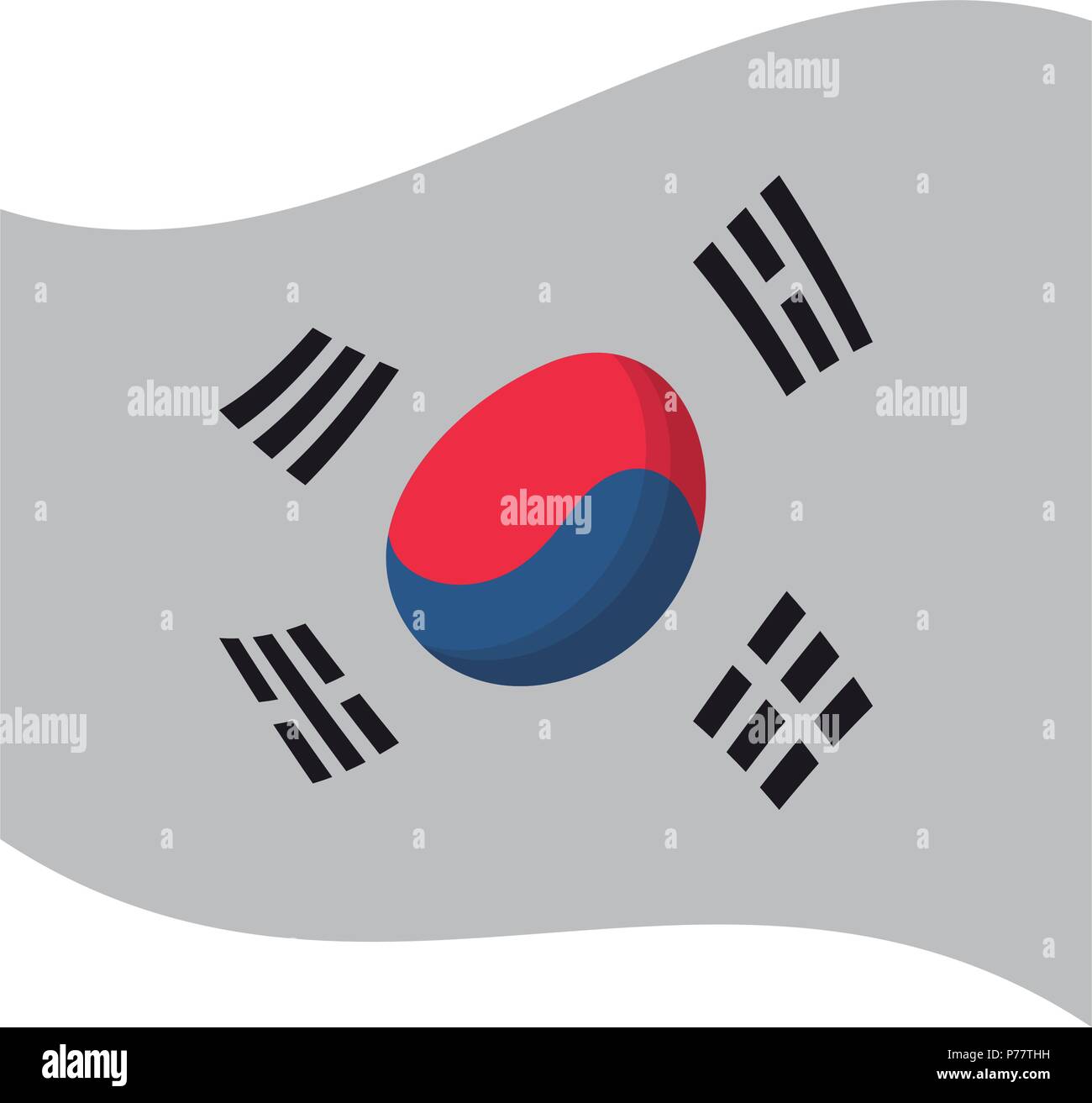 south korea flag icon over white background, vector illustration Stock ...