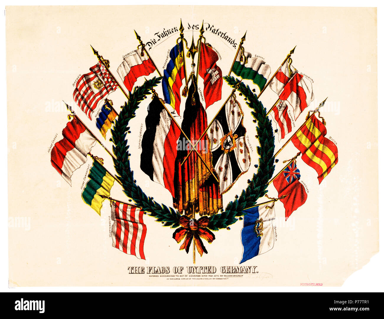 The flags of United Germany ca 1870 Stock Photo - Alamy