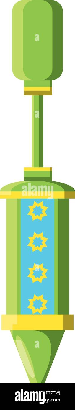 Indian pichkari with decorative stars over white background, vector ...