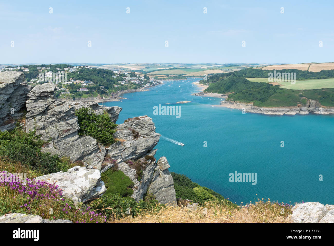 View of the Salcombe Estuary and South Devon coast from the South West ...