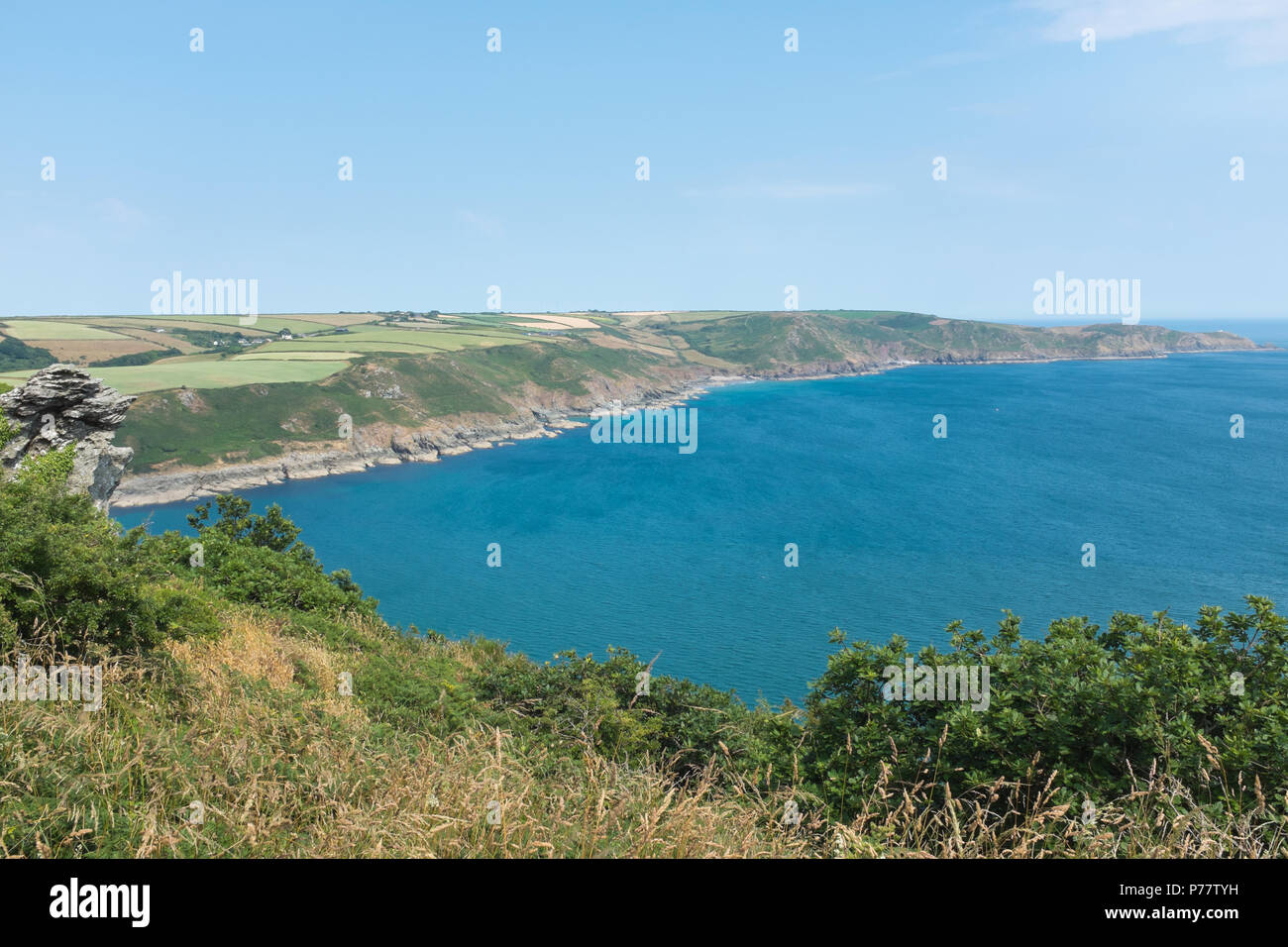 View of the Salcombe Estuary and South Devon coast from the South West ...