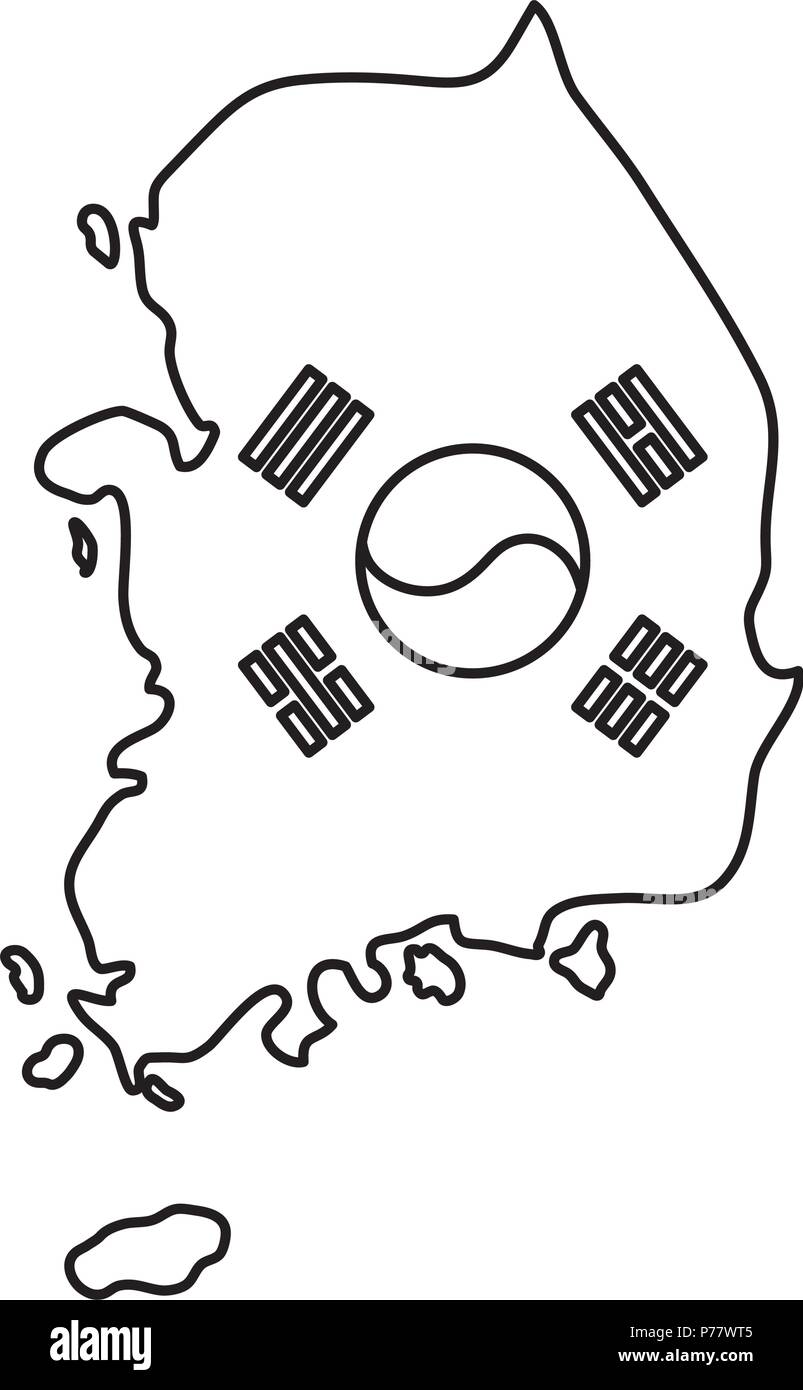 South Korea Map Black and White Stock Photos & Images - Alamy