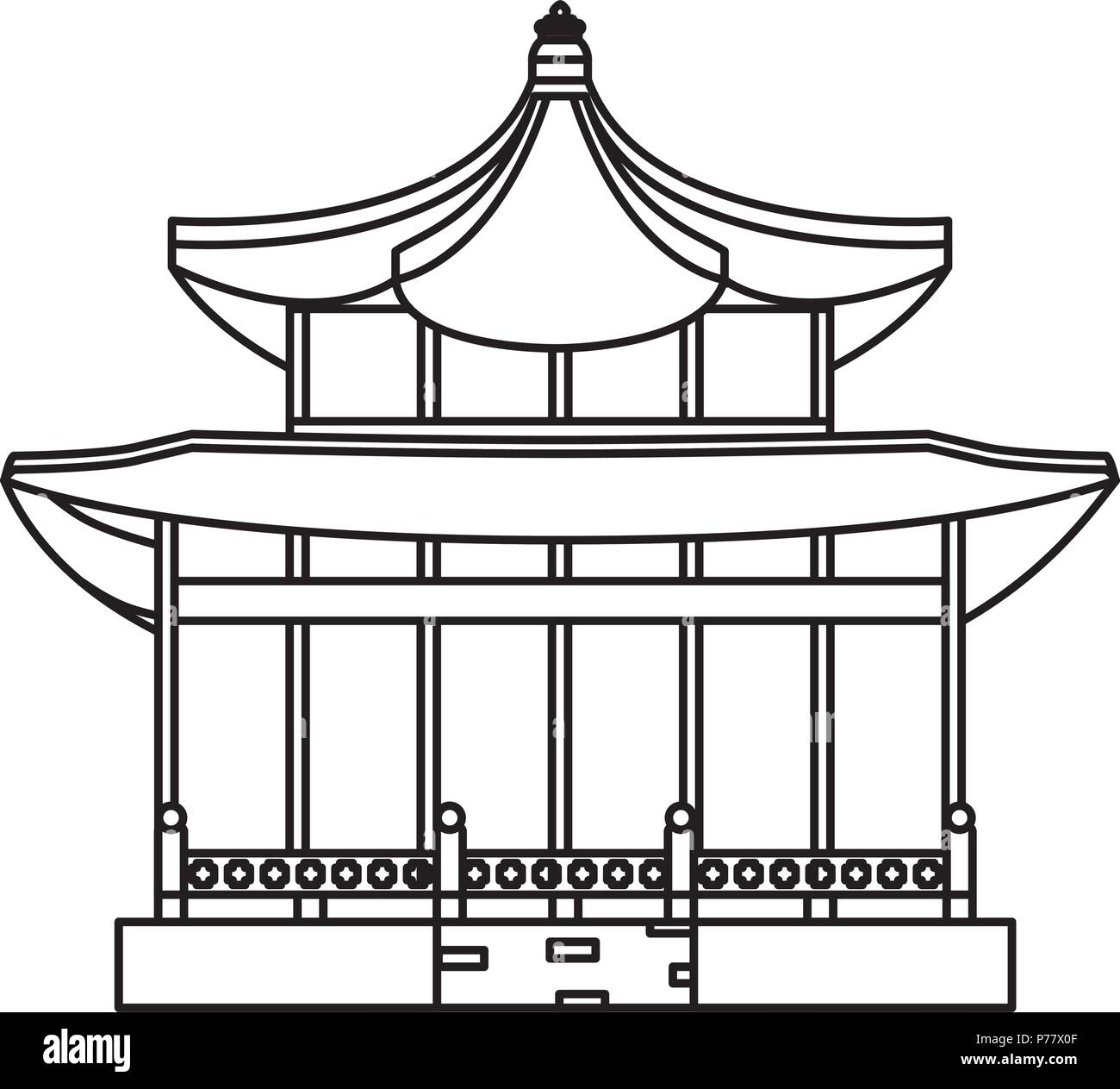South korea design with palace landmark icon over white background ...