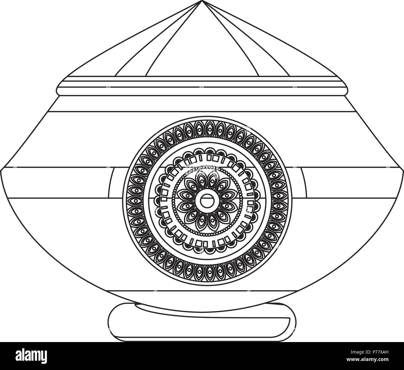 mud pot with gulal icon over white background, vector illustration ...