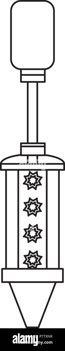 Indian pichkari with decorative stars over white background, vector ...