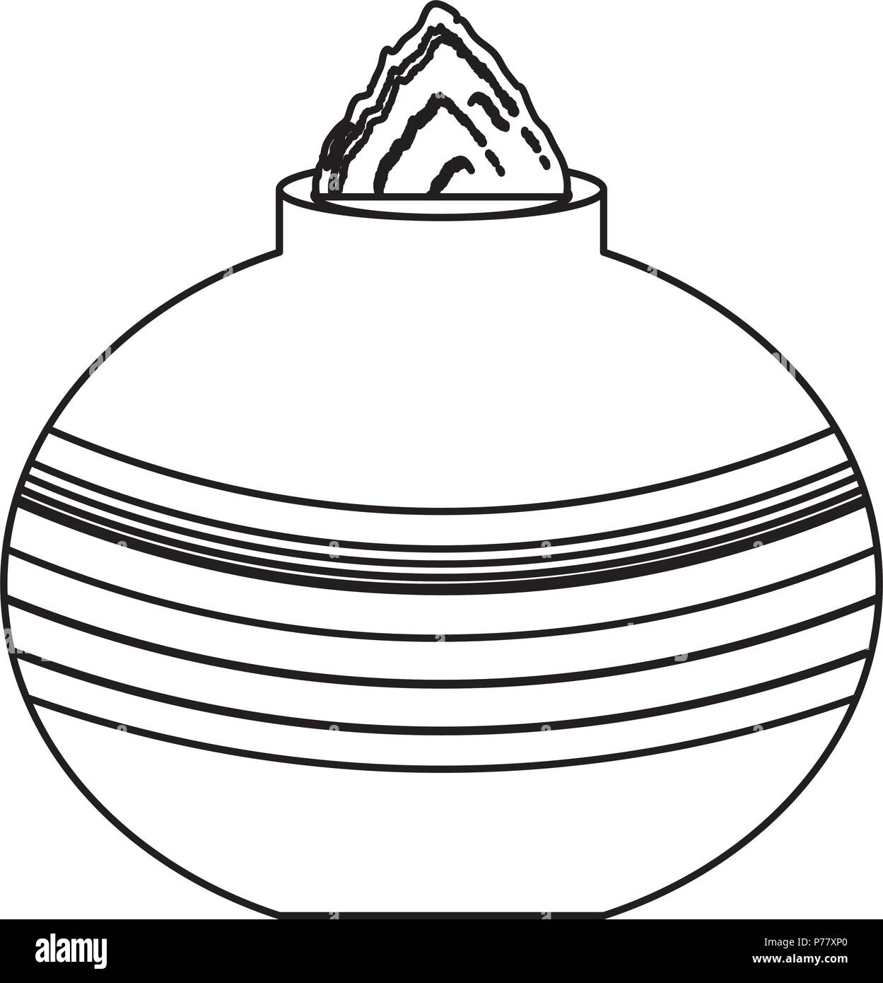 mud pot with gulal icon over white background, vector illustration ...