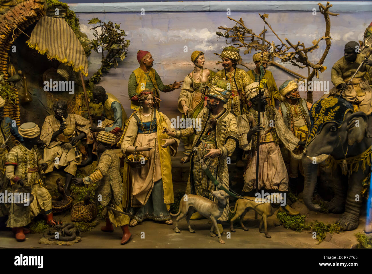 Capodimonte National Art Museum, Oriental scene with snake charmer ...