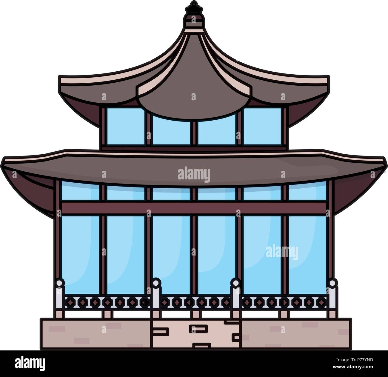 South korea design with palace landmark icon over white background ...