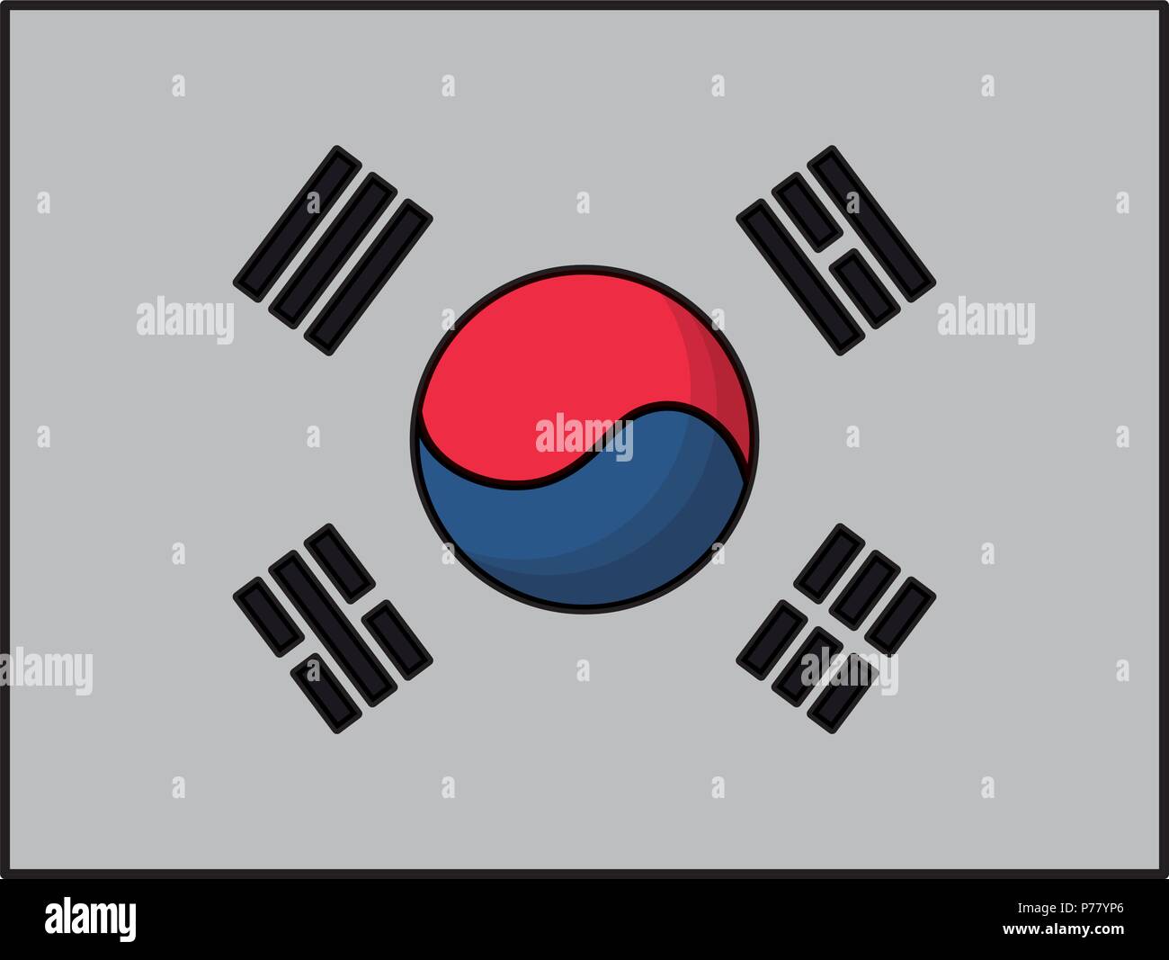 south korea flag icon over white background, vector illustration Stock ...