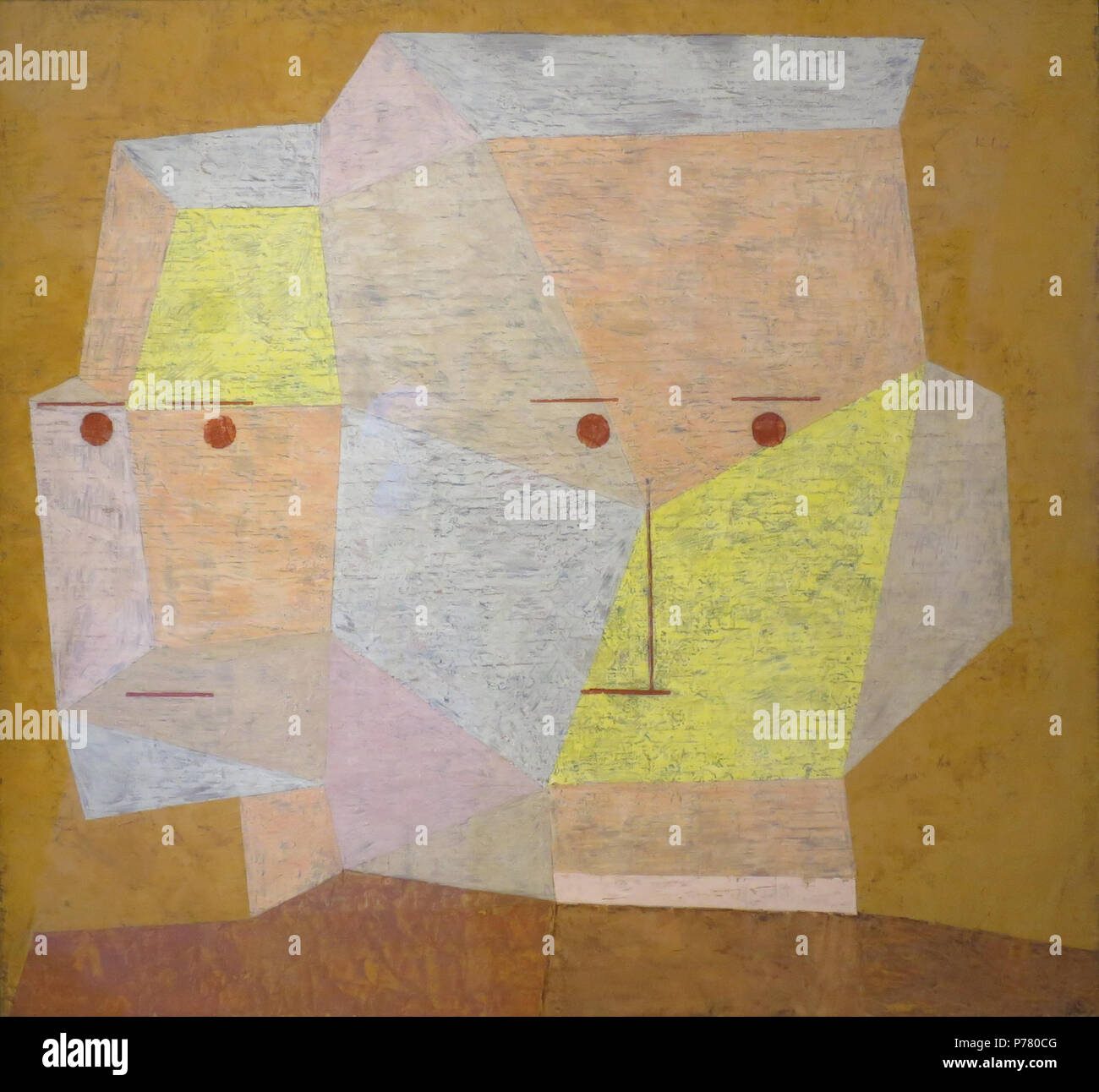 English: Two Heads by Paul Klee, 1932, encaustic, oil () and pencil on ...