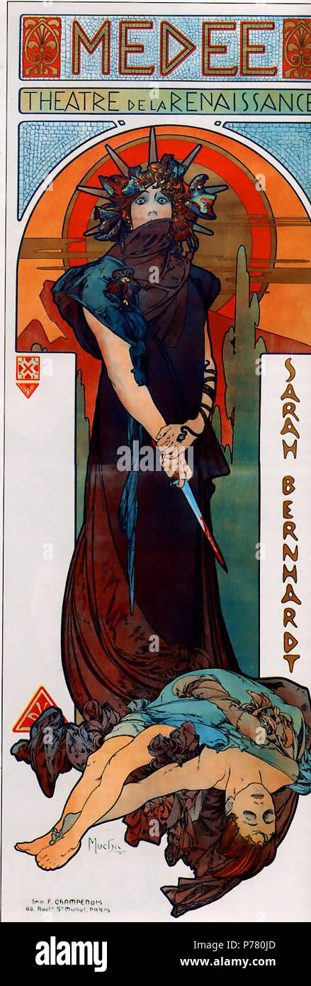 . English: Medea Français : Médée 1898 3 Alfons Mucha - Medea Stock ...