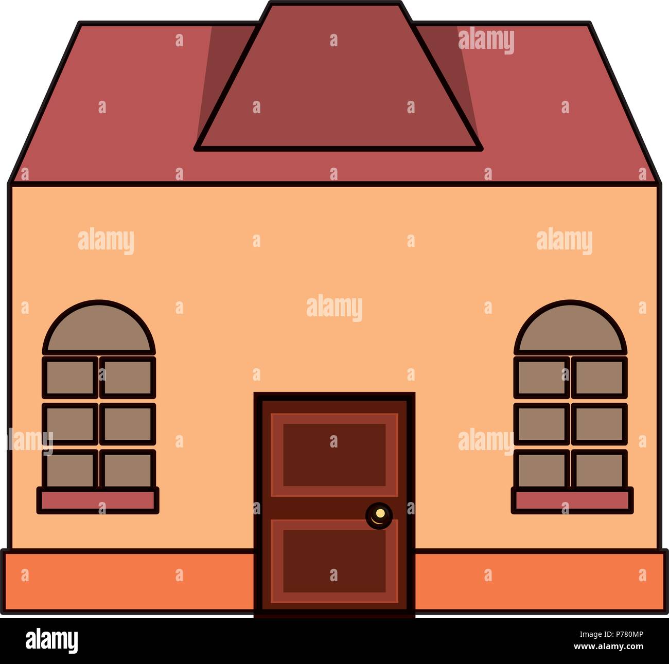 traditional house icon over white background, vector illustration Stock ...