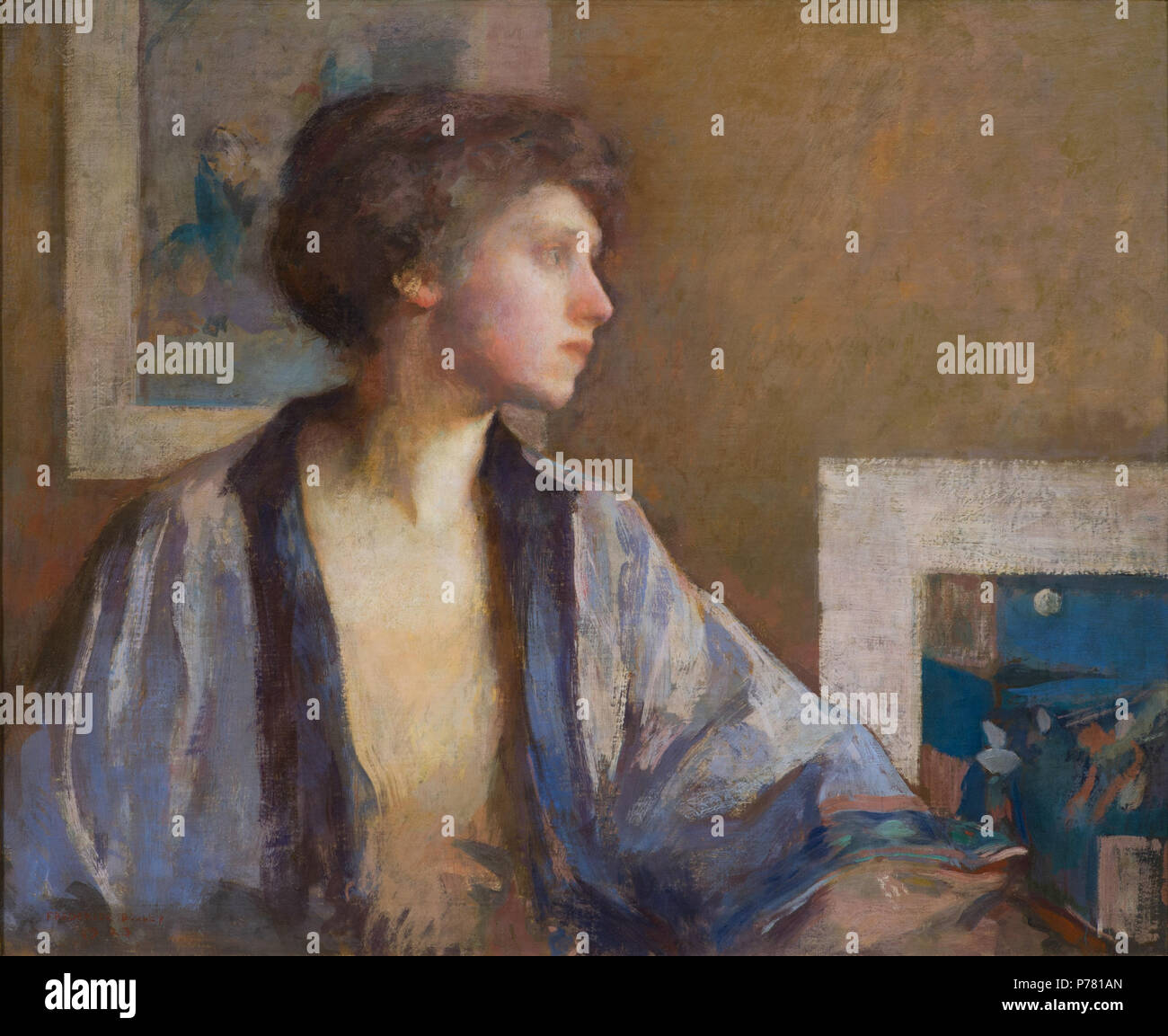 English: The Blue Kimono by Frederick Andrew Bosley, oil on canvas, 25 ...