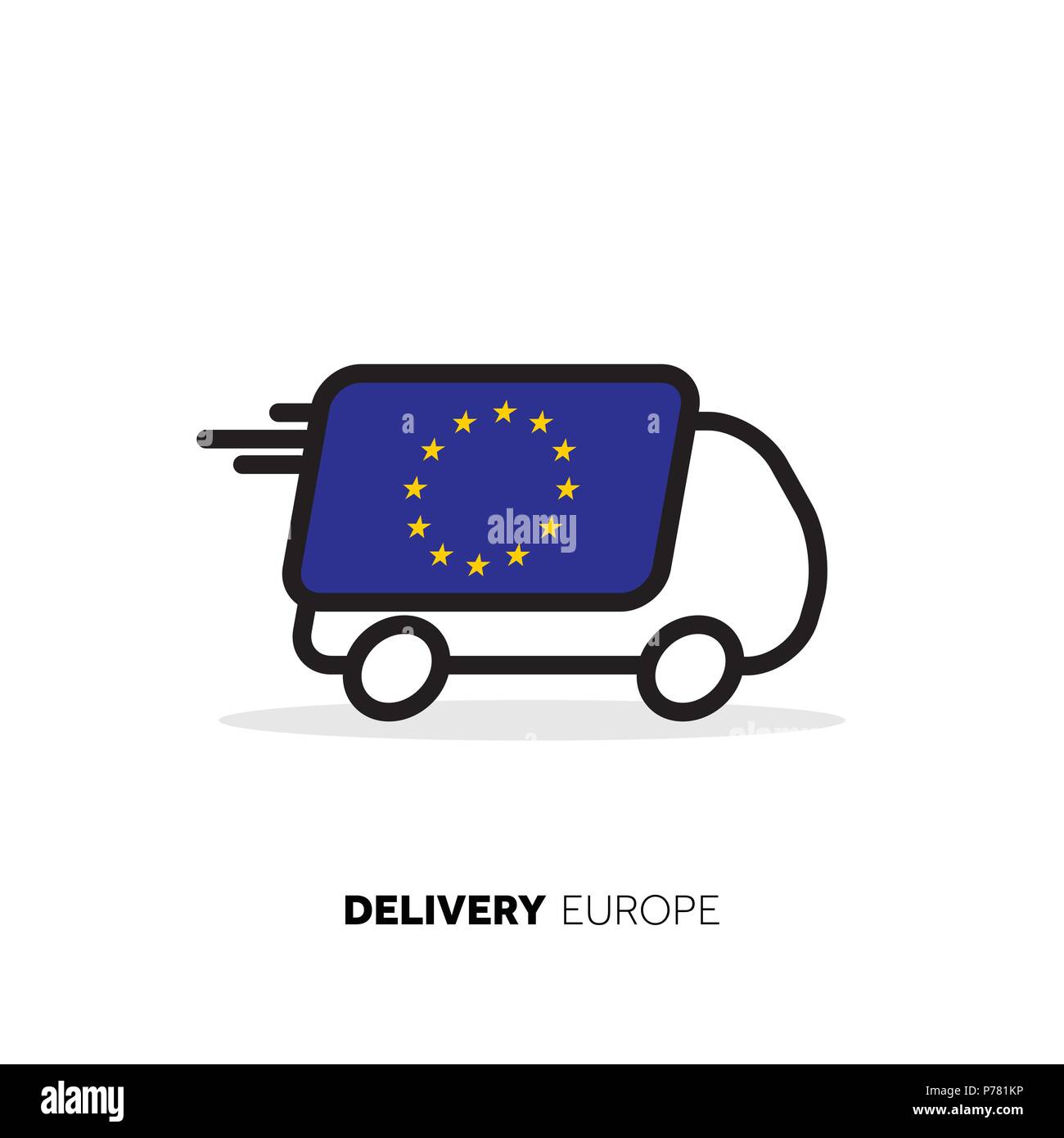 European Union delivery van. logistics concept Stock Vector Image & Art ...