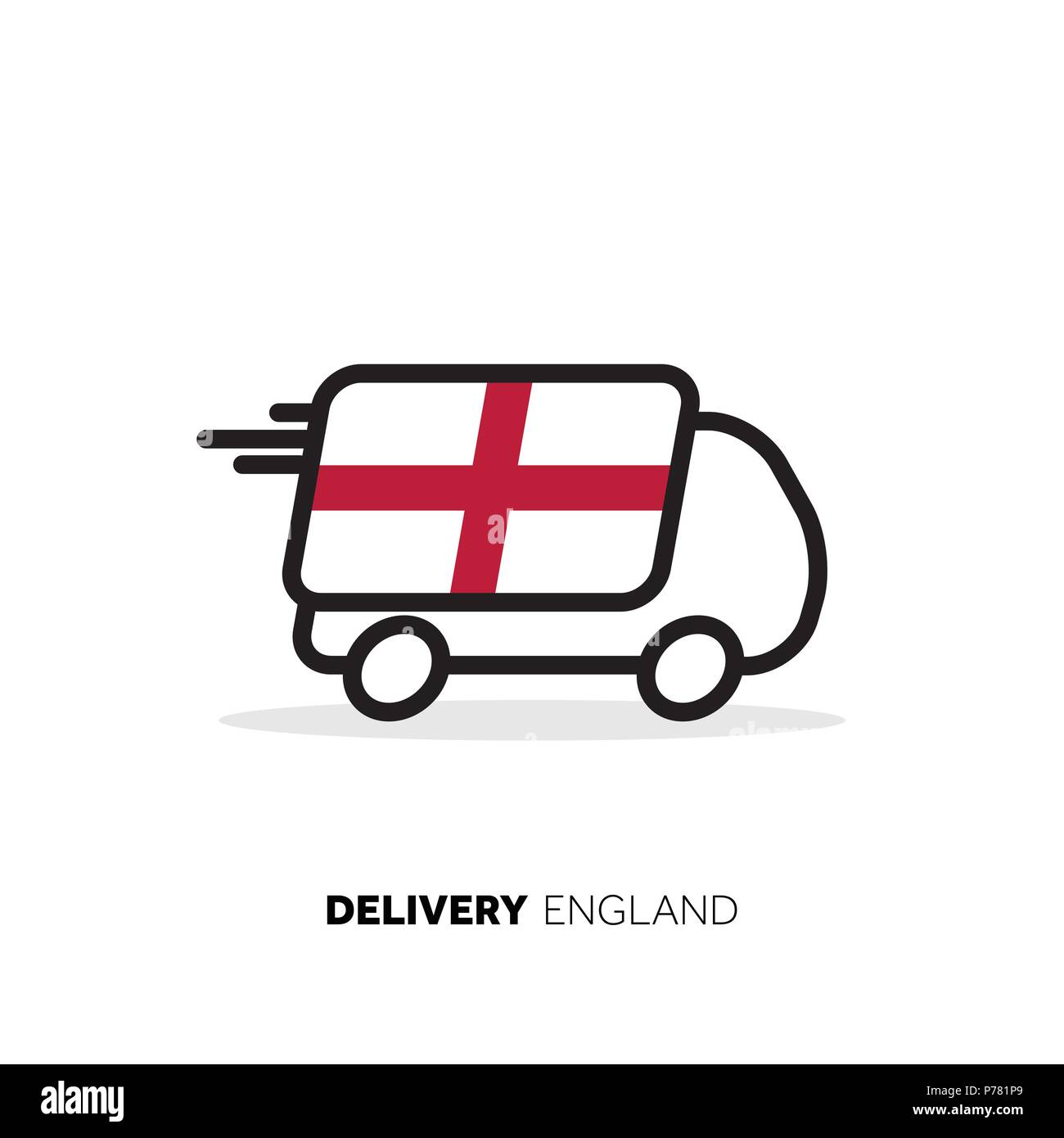 England delivery van. Country logistics concept Stock Vector Image ...