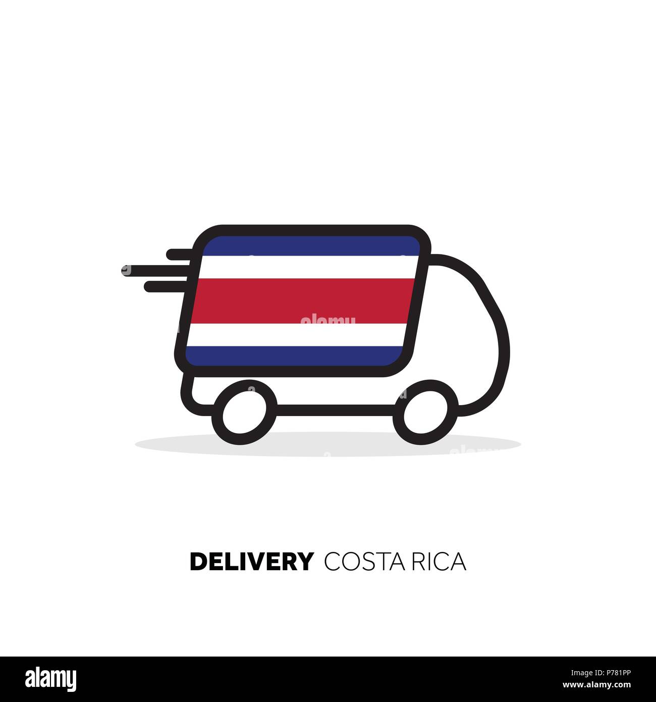 Costa Rica delivery van. Country logistics concept Stock Vector Image ...