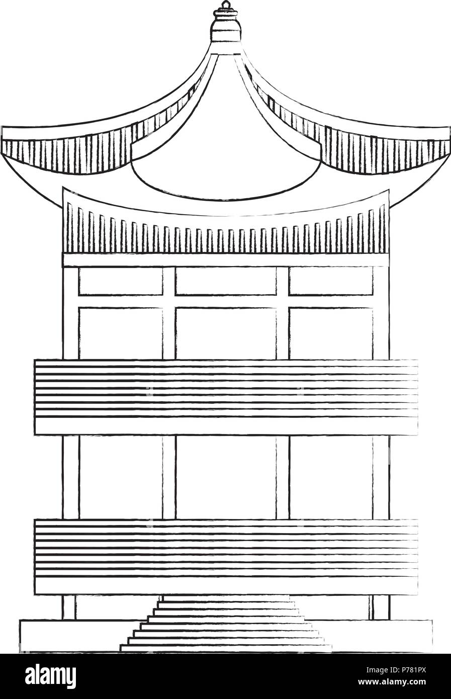 South korea design with seoul palace landmark icon over white ...
