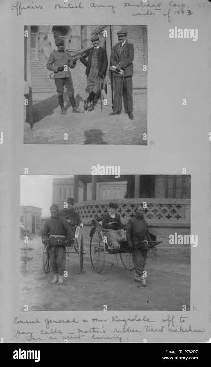 . English: Officers of British Army Medical Corps; and Consul General ...