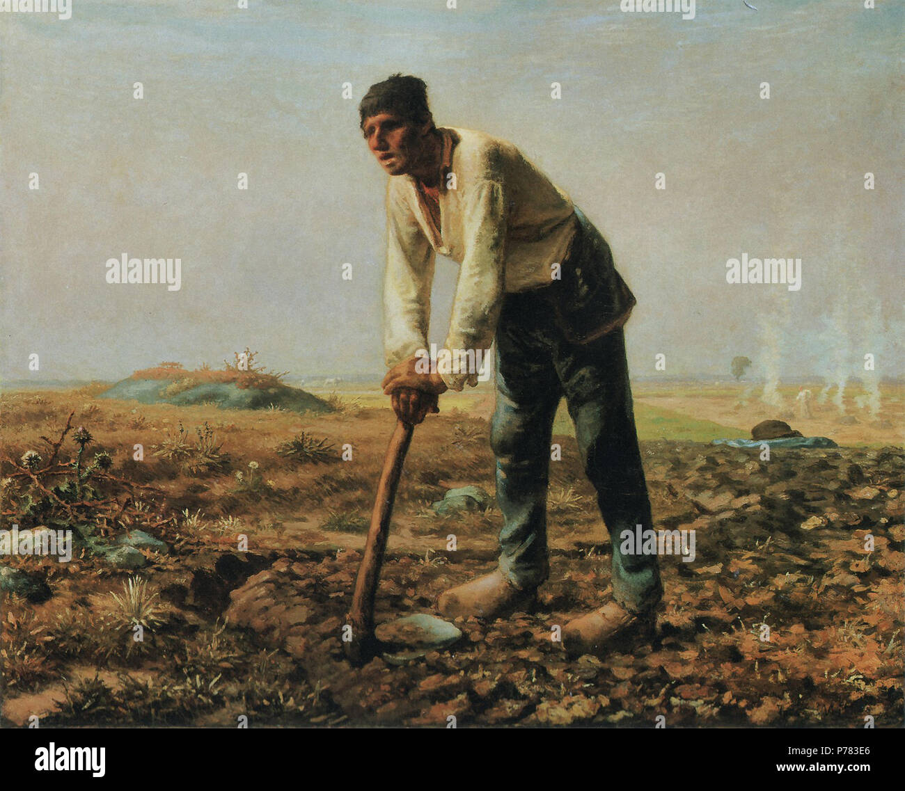 Man with a hoe hi-res stock photography and images - Alamy