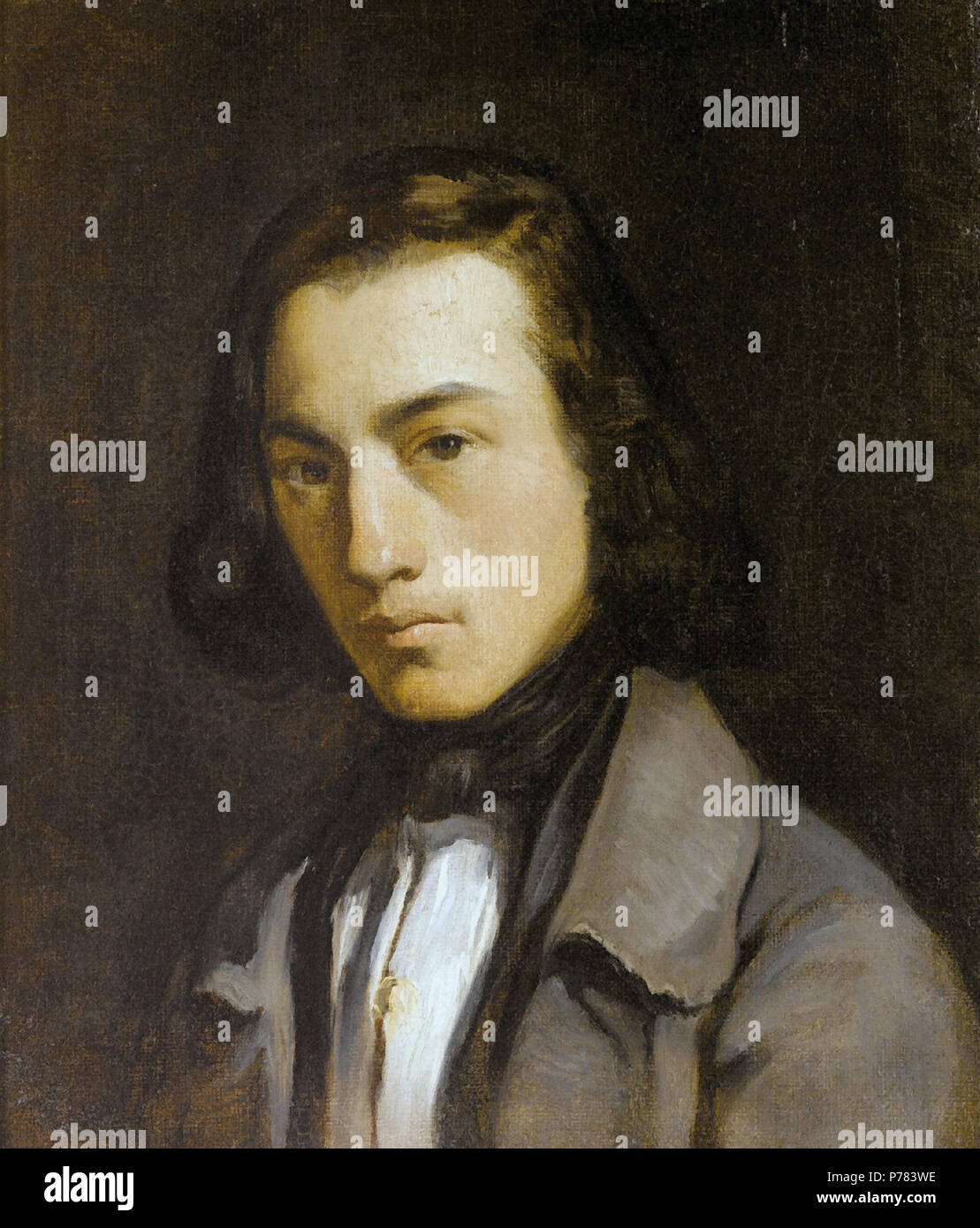 Millet Jean-François - Portrait De Jeune Homme Stock Photo - Alamy