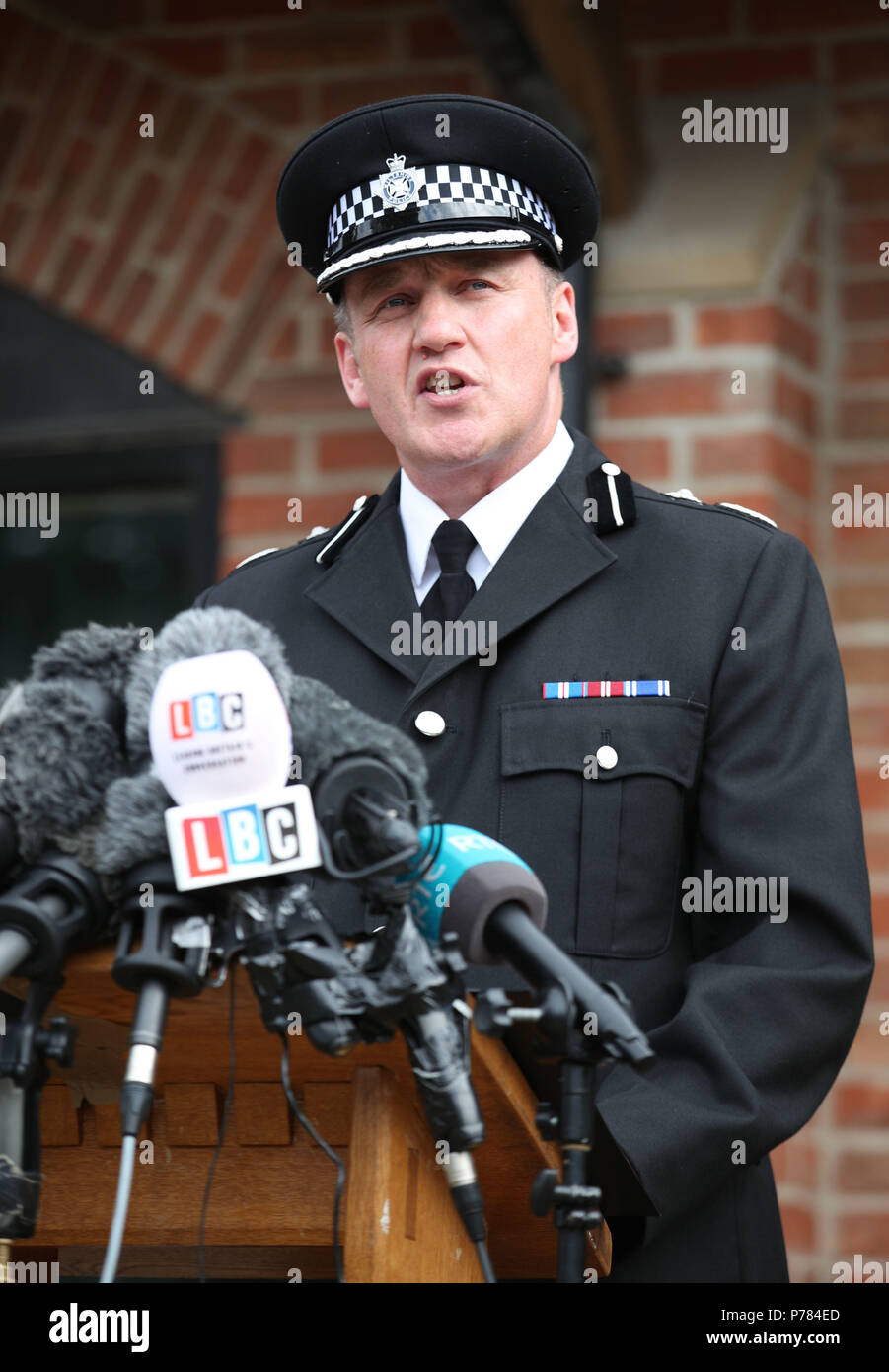Deputy Chief Constable Paul Mills speaking to the media in Amesbury ...