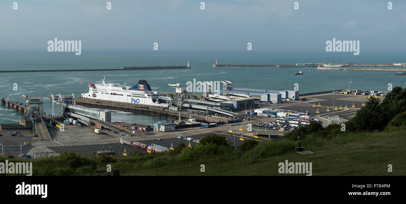 Port of Cover photographed from the White Cliffs of Dover. The Port of ...