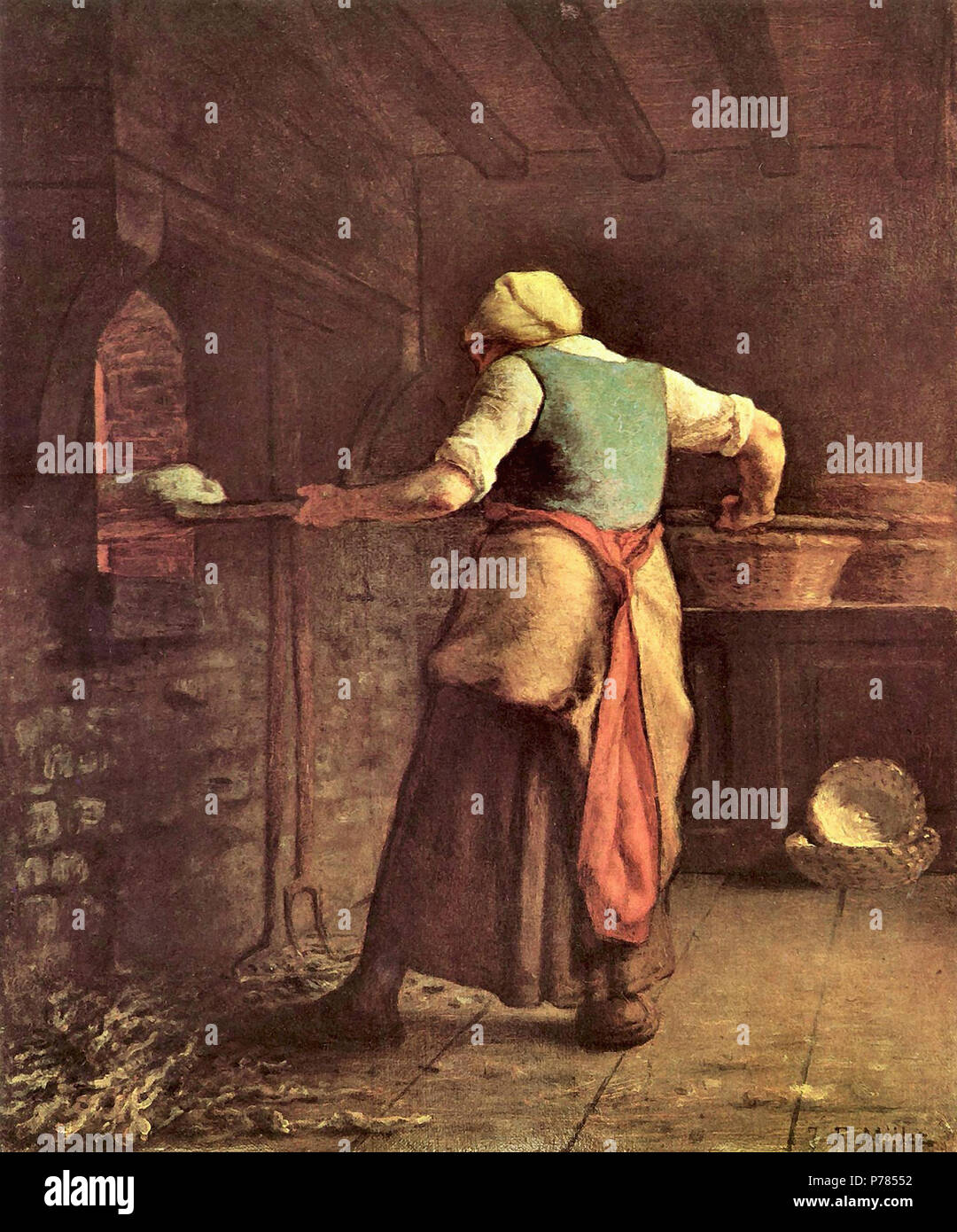 Millet Jean-François - Woman Baking Bread Stock Photo - Alamy
